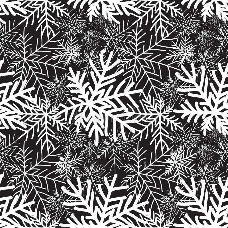 Abstract Winter Black and White Seamless Pattern. Snow Forest Te Stock ...