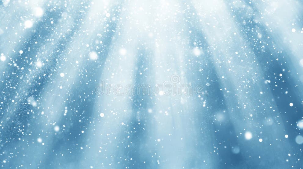 Abstract Winter Scene with Falling Snow and Light Rays Stock ...