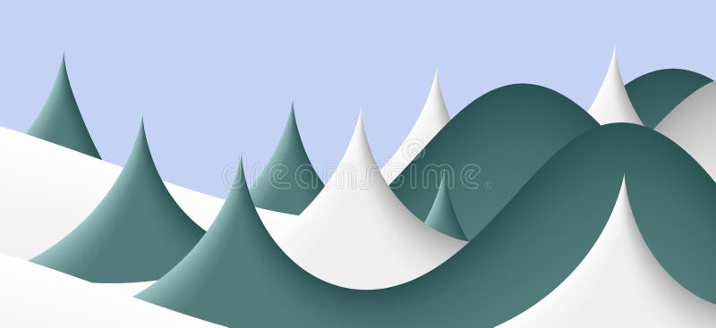 Abstract Winter Season Wavy Background, 3d Layers Landscape Stock ...