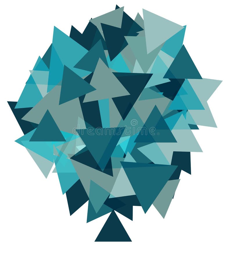 Abstract Winter Tree Made of Triangles Stock Illustration ...