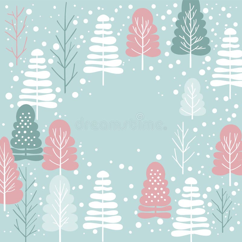 Abstract Winter Trees Pattern Stock Vector - Illustration of vector ...