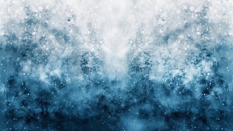 Abstract Winter Watercolor Background Texture, Blue and White Snowfall ...