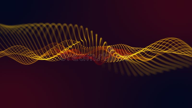 Abstract Wire Frame Glowing Blurred Waves Stock Illustration ...