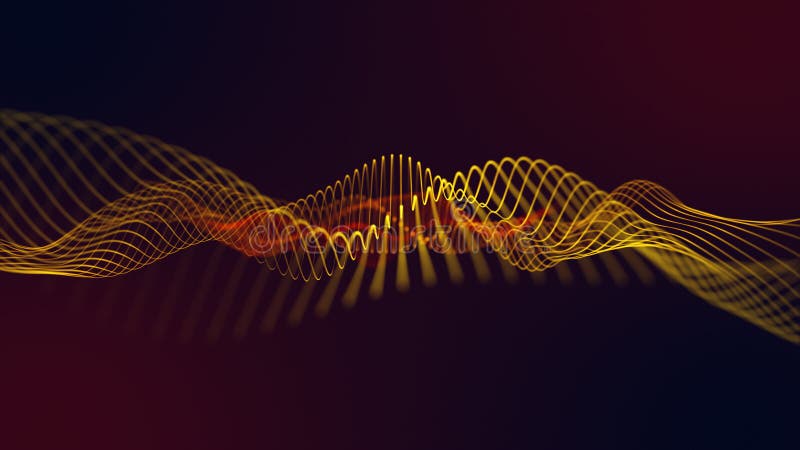Abstract Wire Frame Glowing Blurred Waves Stock Illustration ...