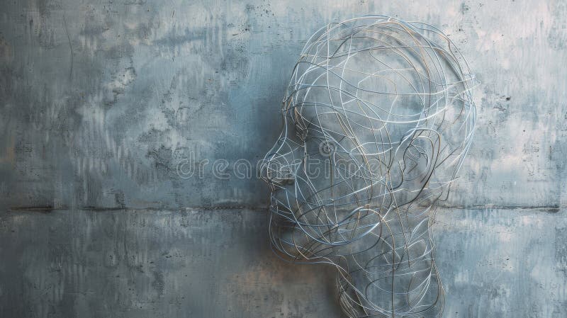 The Abstract Wire Head.AI Generated Image Stock Photo - Image of form ...
