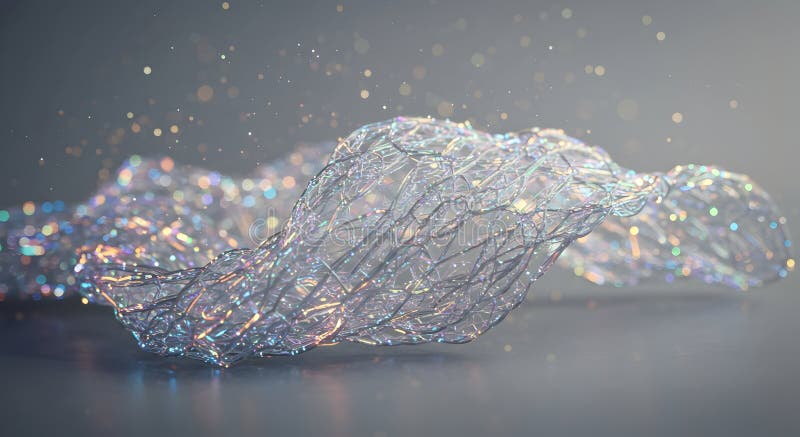 Abstract Wire Structure Reflecting Light with Bokeh Effects on Gray ...