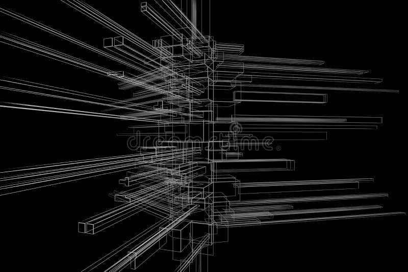 Abstract Wireframe on White Background Stock Illustration ...