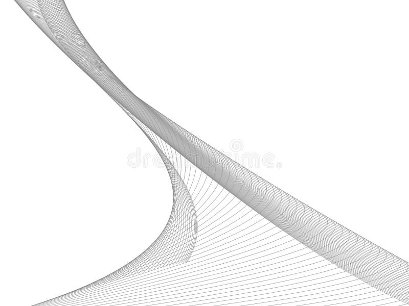 Abstract Wireframe Arch. Architecture Wave in 3d Stock Illustration ...