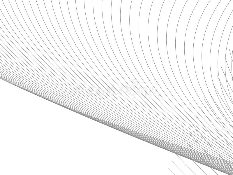 Abstract Wireframe Arch. Architecture Wave in 3d Stock Illustration ...