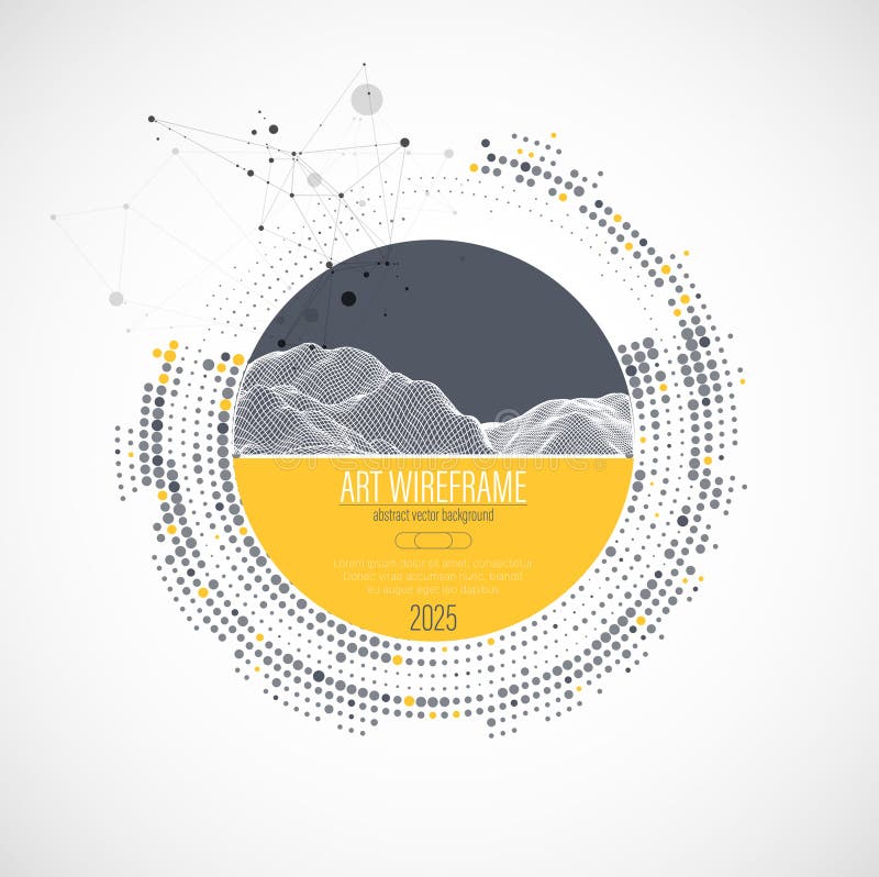 Abstract Wireframe Background. Modern Science or Technology Art ...