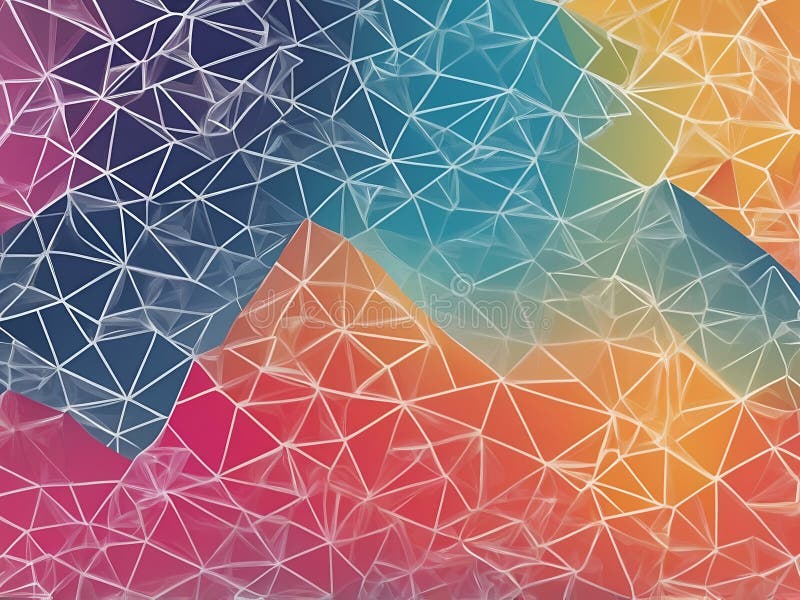 Abstract Wireframe Design Pattern Triangles Style. Gradient Background ...