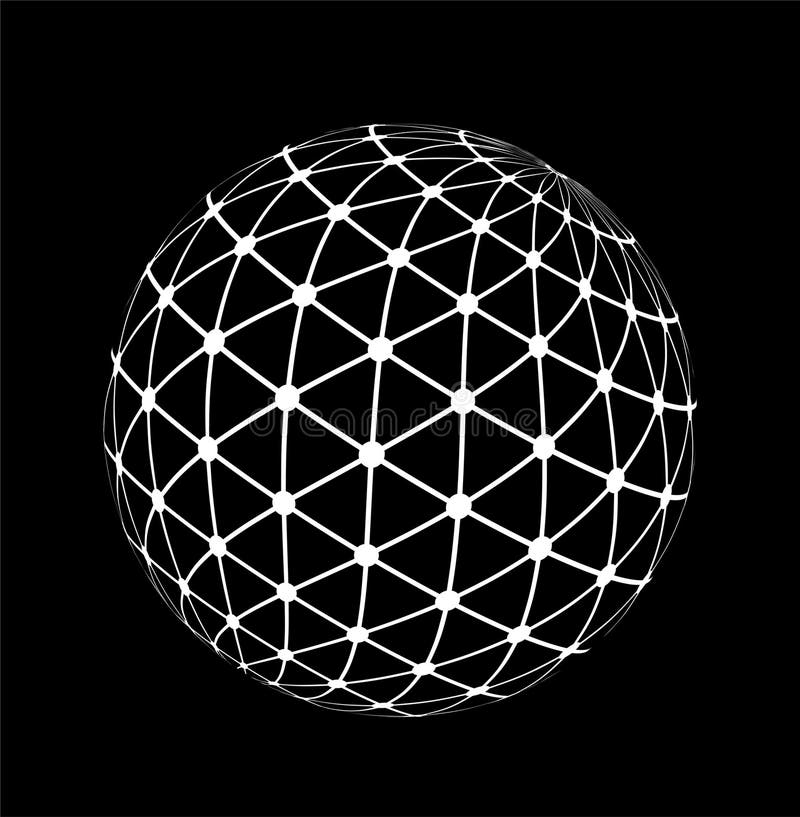 Abstract Wireframe Globe with Dots. Vector Illustration Stock ...