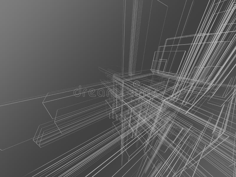 Abstract Wireframe on White Background Stock Illustration ...