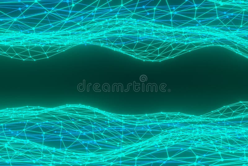 Abstract Wireframe Green Background. Stock Illustration - Illustration ...