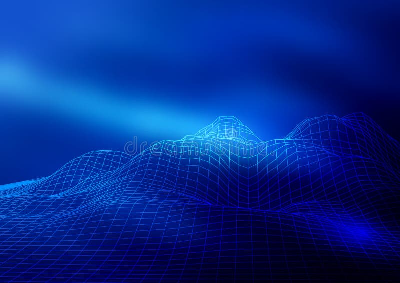 Abstract Wireframe Landscape Background Stock Vector - Illustration of ...