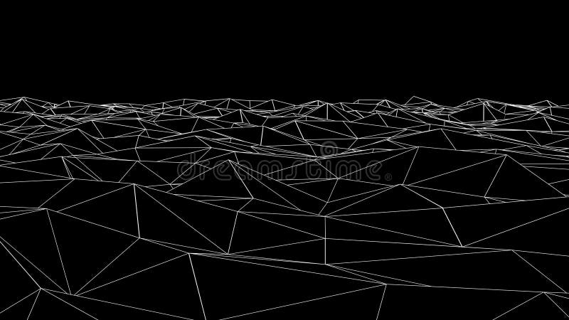 Abstract Wireframe Landscape. Abstract Mesh Landscapes. Polygonal ...