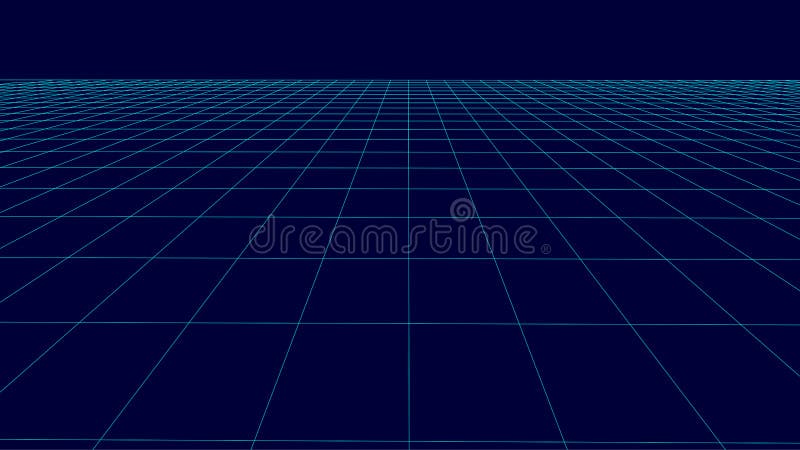 Abstract Wireframe Perspective Grid on Dark Background Widescreen ...