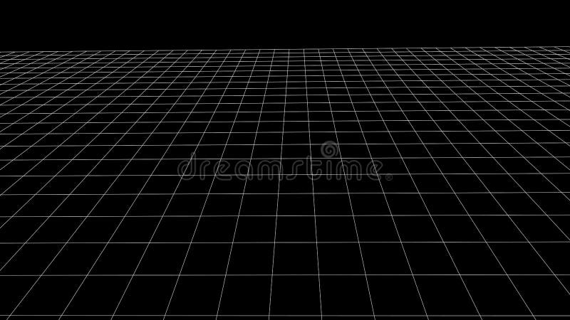 Abstract Wireframe Perspective Grid on White Background Widescreen ...