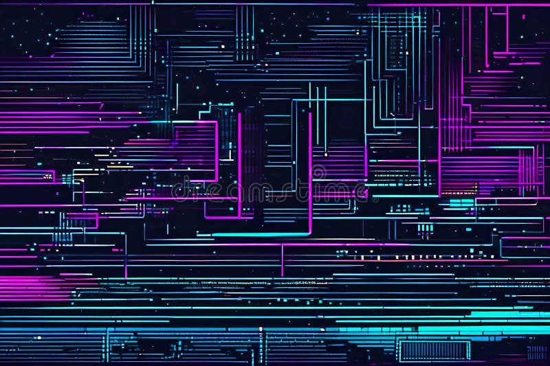 Abstract Wireframe Pixel Art of 80s Retro Sci Fi 8 Bit Background Stock ...