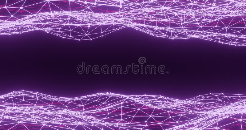 Wireframe Purple Metallic Decor on Purple Background, Sample Text ...