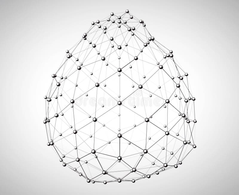 Abstract Wireframe Sphere. 3d Rendering Stock Illustration ...