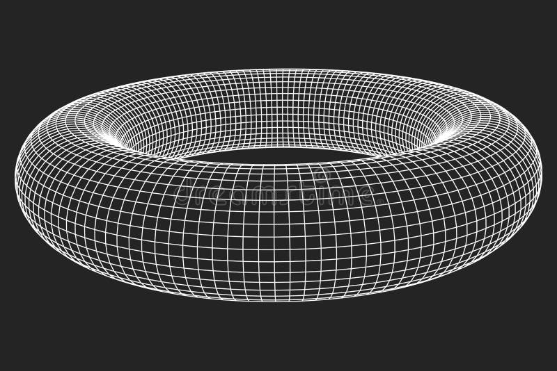 Abstract wireframe torus stock vector. Illustration of network - 93821232