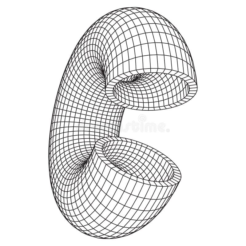 Abstract Wireframe Torus Slice Donut. Stock Vector - Illustration of ...
