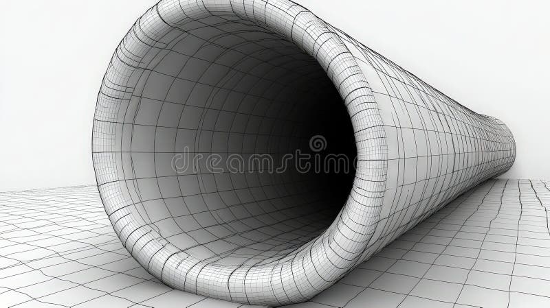Abstract Wireframe Tunnel Design with Realistic Perspective in ...