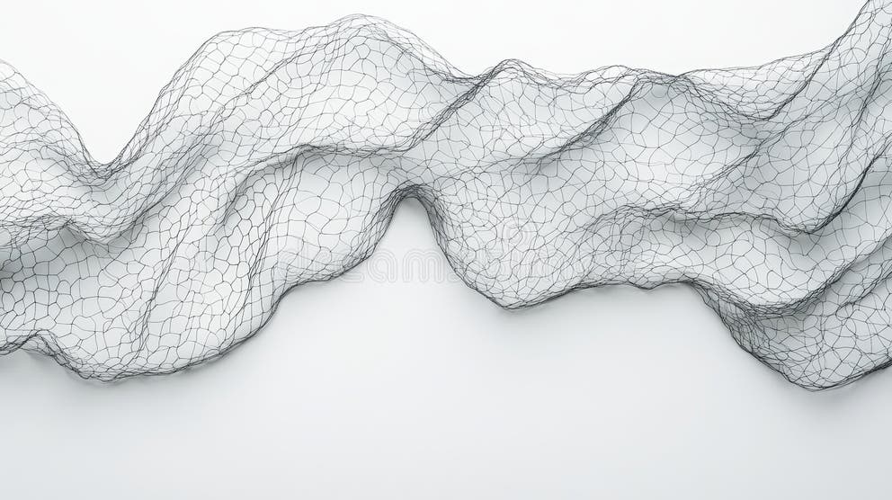 Abstract Wireframe Wave Modern Technology Background with ...