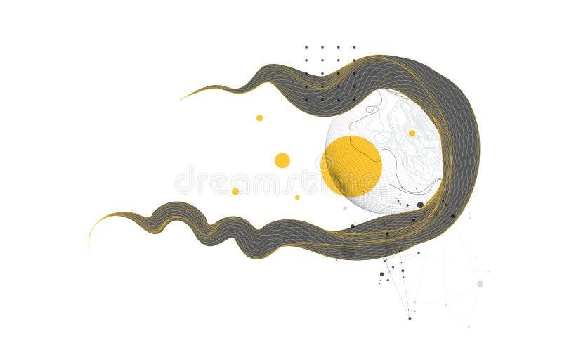 Abstract Wireframe Wave. Template for Science and Technology ...