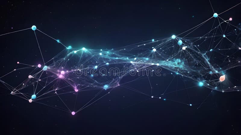 Abstract Wireless Network Connection in Space Stock Illustration ...