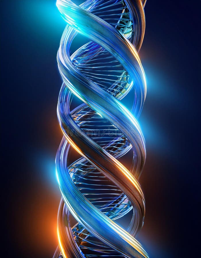 Abstract Wires Glowing with Electricity Forming a Helix, Symbolizing ...