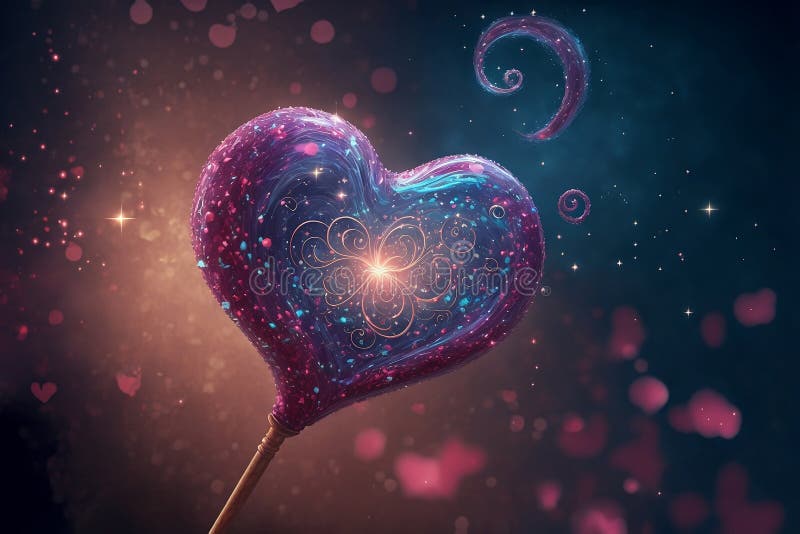 Abstract Wizard or Witch Magic Wand with Colorful Cast Spell Lighting ...