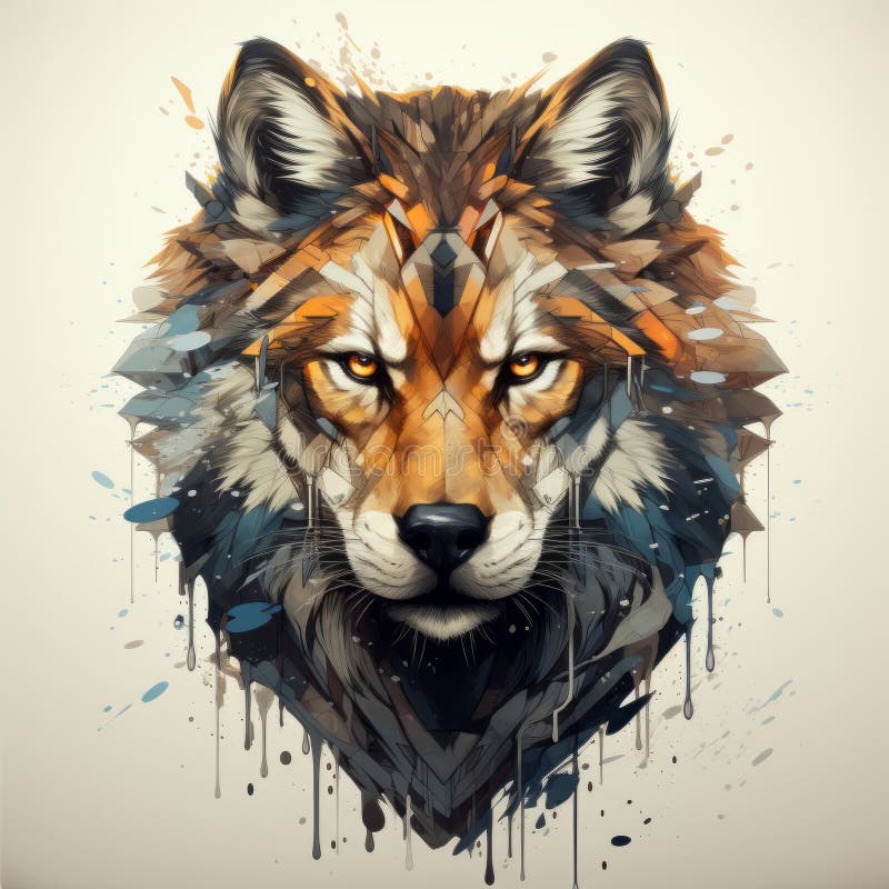 Abstract Wolf King Hexagon Icon Logo Design Vector Illustration Stock ...