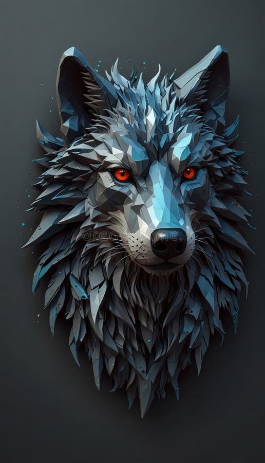 Abstract Wolf Portrait: Striking Digital Art of a Wolf S Head ...
