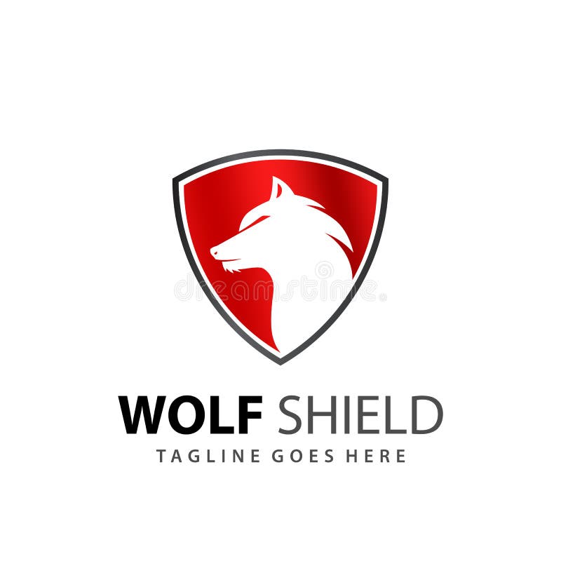 Abstract Wolf Shield Logo Design Vector Illustration Stock Vector ...