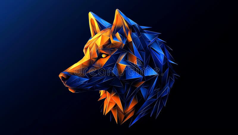 Abstract Wolf Wallpaper Featuring an Animal Design with a Contrasting ...