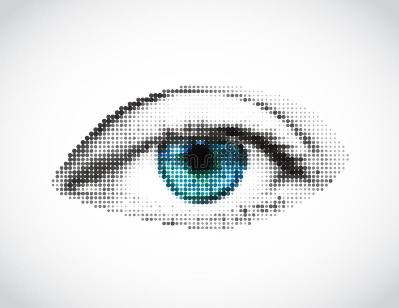 Abstract Woman Eye Made from Dots. Vector Stock Vector - Illustration ...