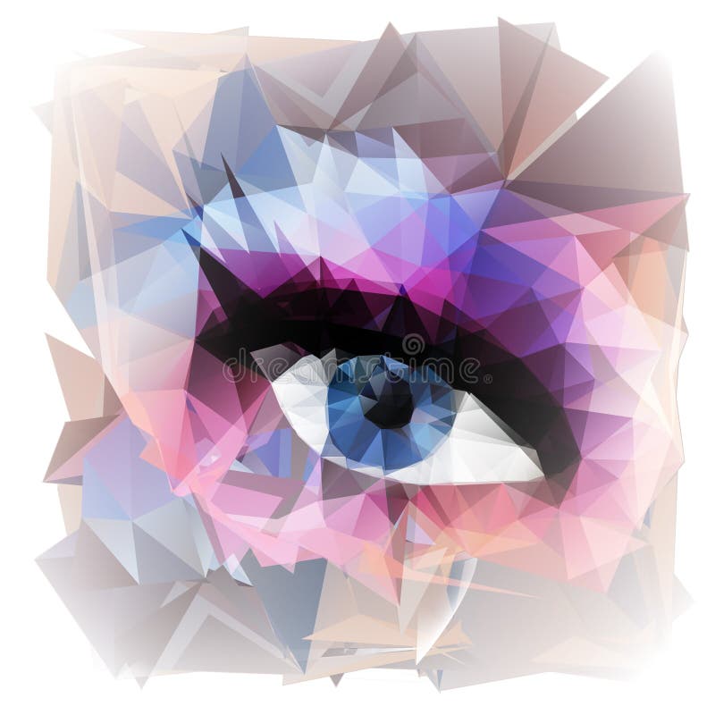 Abstract Woman Face with Closed Eye. Trace of Stock Vector ...