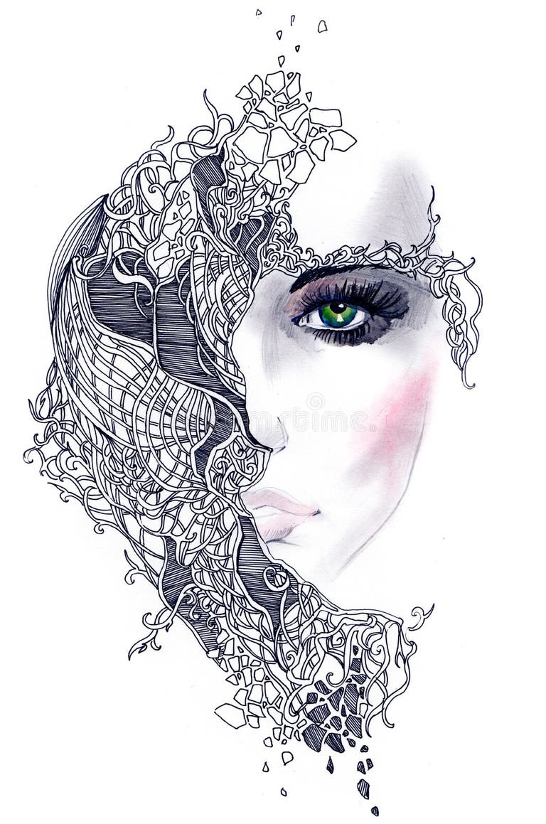 Feather Face Stock Illustrations – 37,343 Feather Face Stock ...