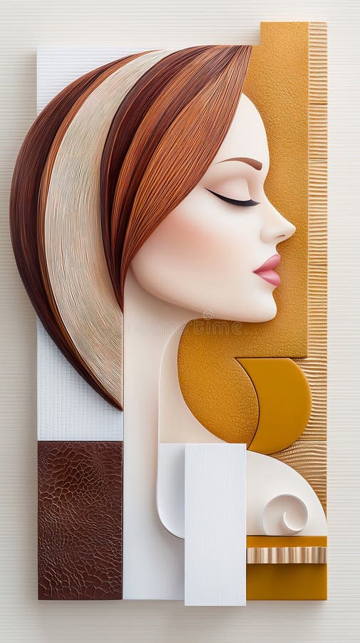 Abstract Woman Face Art, Decorative Panel, Modern Design Stock ...