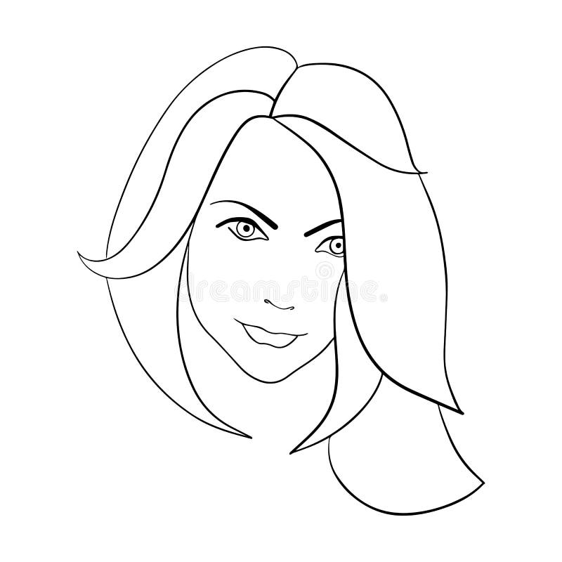 Abstract Woman Face Continuous Line Drawing Stock Vector