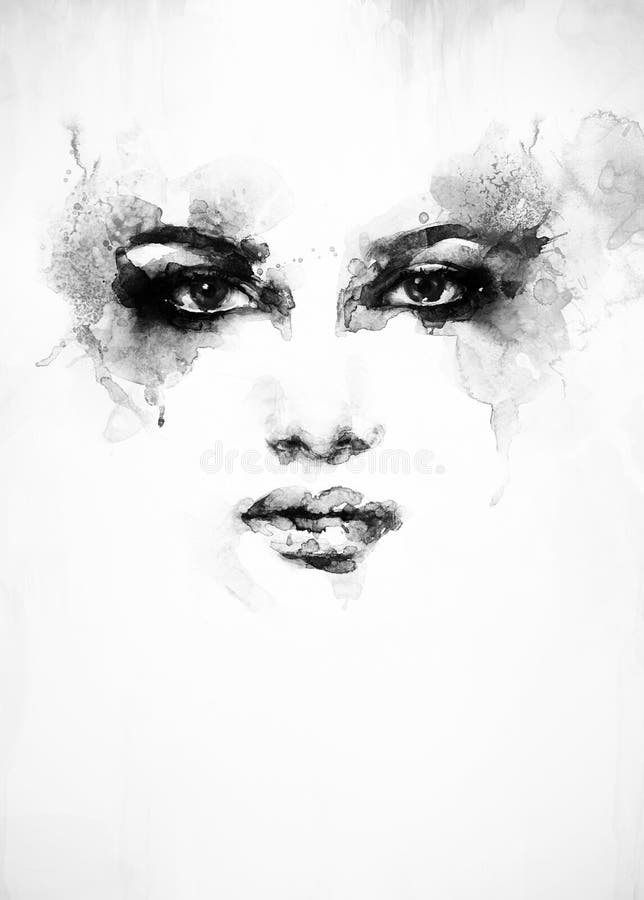 Abstract Woman Portrait Fashion Background Stock Illustration