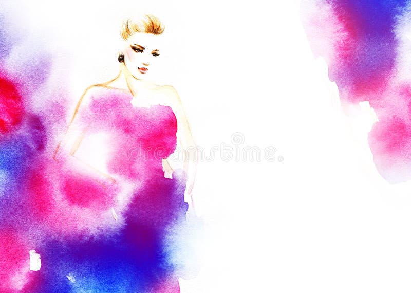Abstract Woman Portrait Fashion Background Stock Illustration