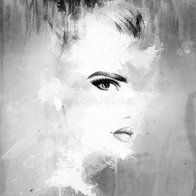 Abstract Woman Portrait Fashion Background Stock Illustration