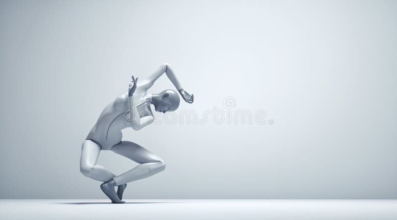 Abstract Woman Posing and Dancing. Dynamic Motion and Balance Concept ...