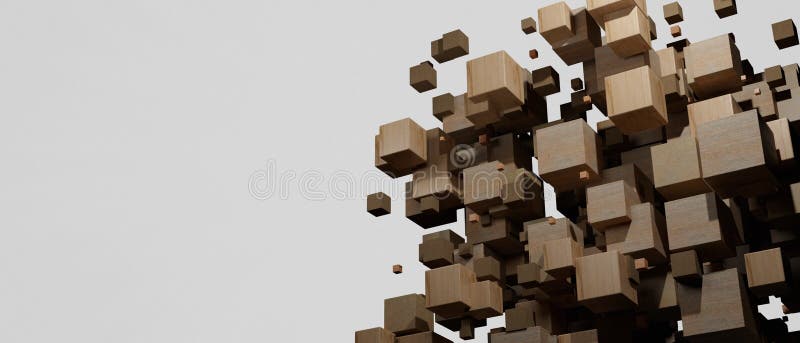 Wood Blocks with Plus and Minus on Blue Background. Stock Illustration ...