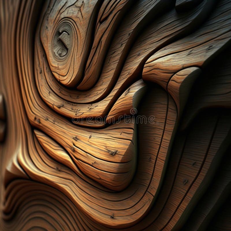Abstract Wood Texture: a 3D Carving of Brown Wooden Layers Stock ...