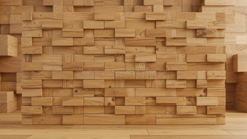Abstract Wooden Block Wall stock illustration. Illustration of ...