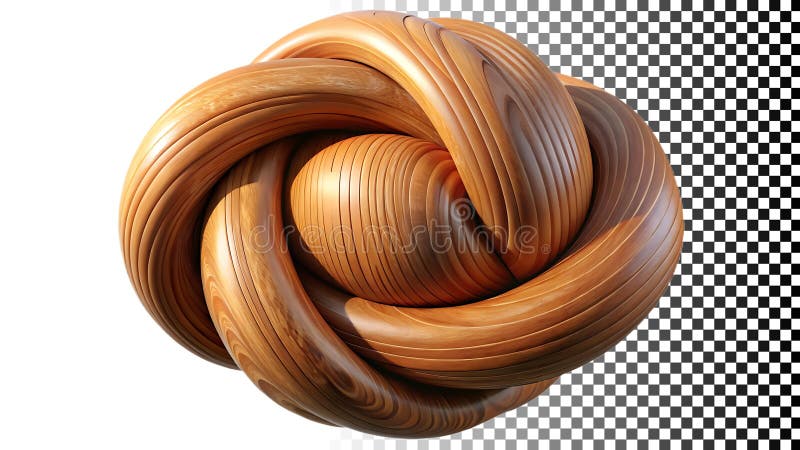 Abstract Wooden Knot Shape, Representing Connection or Problem Png ...